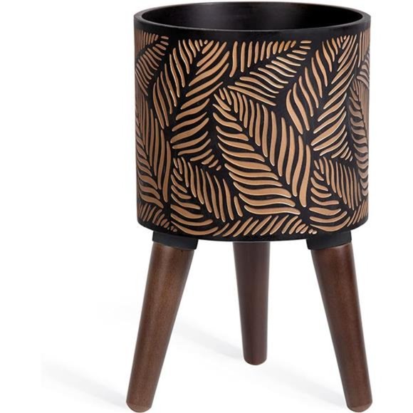 Accents | 8 Inch Planter Pot With Stand Midcentury Tall Plant Pot With ...